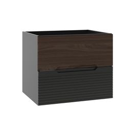 WASCHTISCHUNTERSCHRANK 60cm Sylla Schwarz und Holz