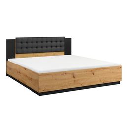 BETT 160/200 Alec Dunkles Holz und Schwarz