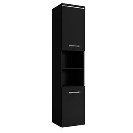 Badplaats BADEZIMMERSCHRANK Paso mit 2 T&uuml;ren Schwarz Matt - 35 x 35 x 160 cm