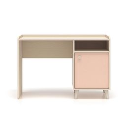 SCHREIBTISCH Alycia Beige - Korallenrosa - Holzeffekt