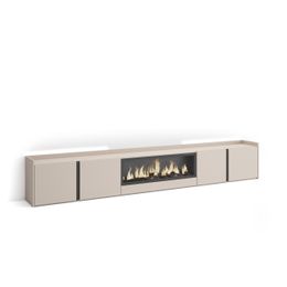 LOWBOARD, Beige, 315/35/50cm, Kamin mit Feuereffekt XXL