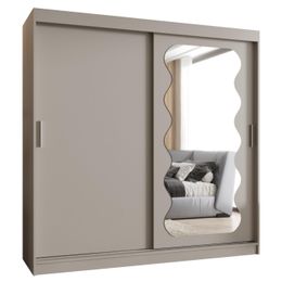SCHIEBET&Uuml;RENSCHRANK mit Spiegel SPOTI 200/200/62 2-t&uuml;rig