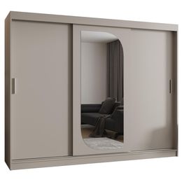 SCHIEBET&Uuml;RENSCHRANK mit Spiegel LUCY 200/250/62 3-t&uuml;rig