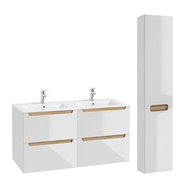 BADM&Ouml;BEL 120cm Livia 2er-Set Wei&szlig;