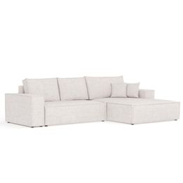 ECKSOFA TAURI mit Schlaffunktion Hellbeige im Neve Stoff