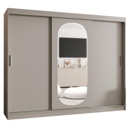 SCHIEBET&Uuml;RENSCHRANK mit Spiegel ROYAL 200/250/62 3-t&uuml;rig