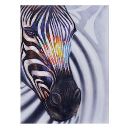 MCW &Ouml;LGEM&Auml;LDE ZEBRAKOPF HANDGEMALT Mehrfarbig