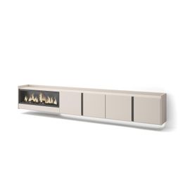 LOWBOARD, Beige, 315/35/50cm, Kamin mit Feuereffekt XXL