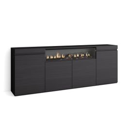 SIDEBOARD, Elektrokamin, Schwarz
