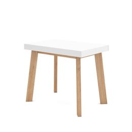 KONSOLENTISCH ausziehbar 58 bis 180cm, f&uuml;r 8 G&auml;ste, wei&szlig;, 90/58/73cm