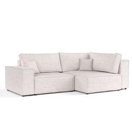 ECKSOFA AVION mit Schlaffunktion Hellbeige im Neve Stoff