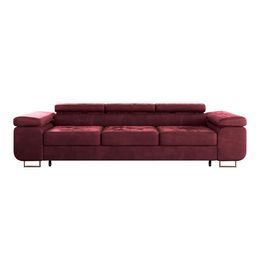SCHLAFSOFA Wilson 3 Sitzpl&auml;tze Bordeaux