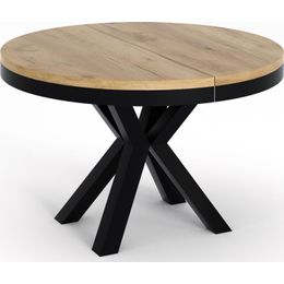 ESSTISCH Clara runder ausziehbarer, Craft Eiche 120-200/120/76 cm
