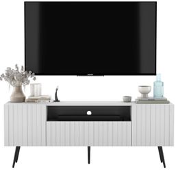 TV-SCHRANK Elpis Wei&szlig; Matt mit Metallbeine Glamour 150 cm