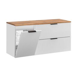 WASCHTISCHUNTERSCHRANK 120.8cm Adriel Wei&szlig; und Holz
