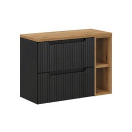 WASCHTISCHUNTERSCHRANK 80.4cm Riva Schwarz und Holz