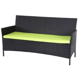 MCW 3-SITZER POLY-RATTAN GARTENBANK Anthrazit, Gr&uuml;n