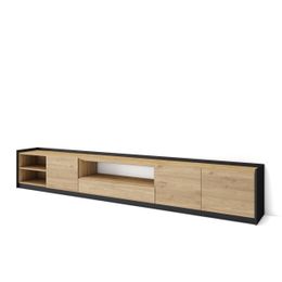LOWBOARD, Eiche Schwarz, 310/37/50cm