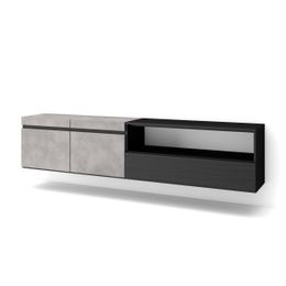 LOWBOARD H&auml;ngend, Zementgrau, 200/35/45cm