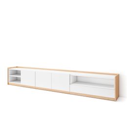 LOWBOARD, Wei&szlig; und Eiche Soft, 310/37/50cm