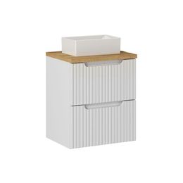 WASCHTISCH 50.4cm Riva Wei&szlig; und Holz