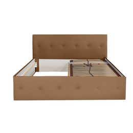 Halmon Schlafkomfort Betten POLSTERBETT Atalanta Braun 140 x 200 x 40 cm Mit Hochwertiger Matratze H3 (bis 120 kg) und Lattenrost