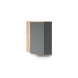 BADSCHRANK Marano Anthrazit 42.4 x 75 cm mit T&uuml;r und offenen F&auml;chern