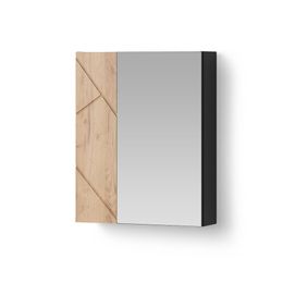 SPIEGELSCHRANK Ronco Anthrazit/Goldkraft Eiche 60 x 75 cm
