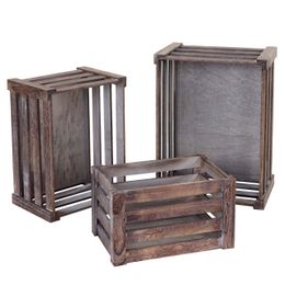 MCW HOLZKISTE 3ER-SET Dunkelbraun 3er-Set-Set