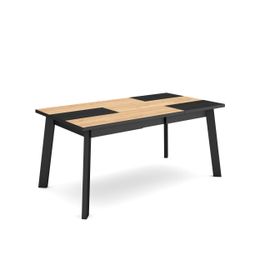 ESSTISCH f&uuml;r 8 G&auml;ste, eiche, schwarz, 167/90/75cm