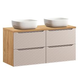 DOPPELWASCHTISCH 120cm Elora Beige und Holz