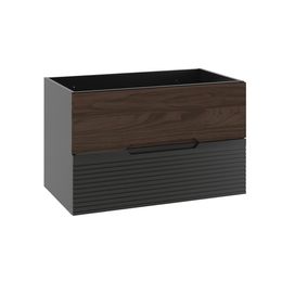 WASCHTISCHUNTERSCHRANK 80cm Sylla Schwarz und Holz