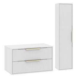 Badplaats BADM&Ouml;BEL-SET Rimini 2 Teile Wei&szlig; Matt - 80 x 46 x 46 cm