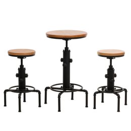 MCW BARTISCH-SET rund Hellbraun 3er-Set