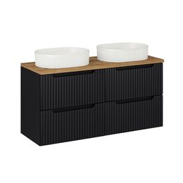 DOPPELWASCHTISCH 120.4cm Riva Schwarz und Holz