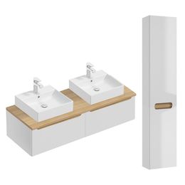 BADM&Ouml;BEL 120cm Livia 2er-Set Wei&szlig;