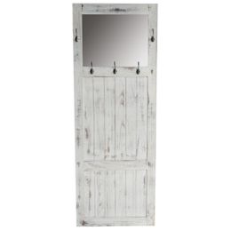 MCW WANDGARDEROBE MIT SPIEGEL SHABBY-LOOK Wei&szlig;