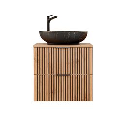 WASCHTISCH 60.6cm Gaia Holz in Eichenoptik und Schwarz