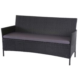 MCW 3-SITZER POLY-RATTAN GARTENBANK Anthrazit, Grau