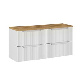 WASCHTISCHUNTERSCHRANK 120.4cm Riva Wei&szlig; und Holz