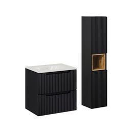 BADM&Ouml;BEL 60cm Riva 2er-Set Schwarz