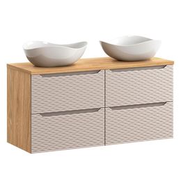 DOPPELWASCHTISCH 120cm Elora Beige und Holz