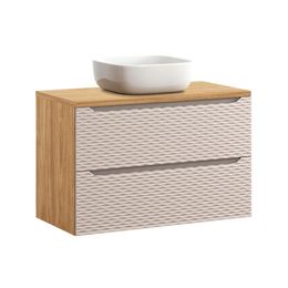 WASCHTISCH 90cm Elora Beige und Holz