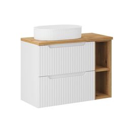 WASCHTISCH 80.4cm Riva Wei&szlig; und Holz
