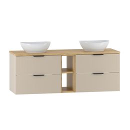 DOPPELWASCHTISCH 140.6cm Astrid Kaschmir und Holz