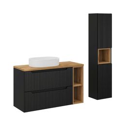BADM&Ouml;BEL 100.4cm Riva 2er-Set Schwarz und Holz