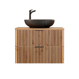 WASCHTISCH 80.6cm Gaia Holz in Eichenoptik und Schwarz
