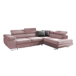ECKSOFA Wilson 4 Sitzpl&auml;tze Rose
