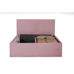 Halmon Schlafkomfort Betten POLSTERBETT Gent Rose 180 x 200 x 40 cm Bettkasten Mit hochwertiger Matratze H3 (bis 120 kg) und Lattenrost