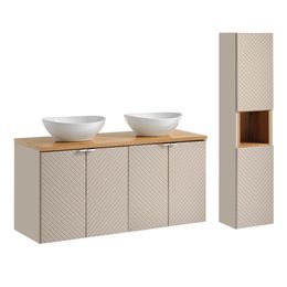 BADM&Ouml;BEL 120cm Manoa 2er-Set Kaschmir - Holz